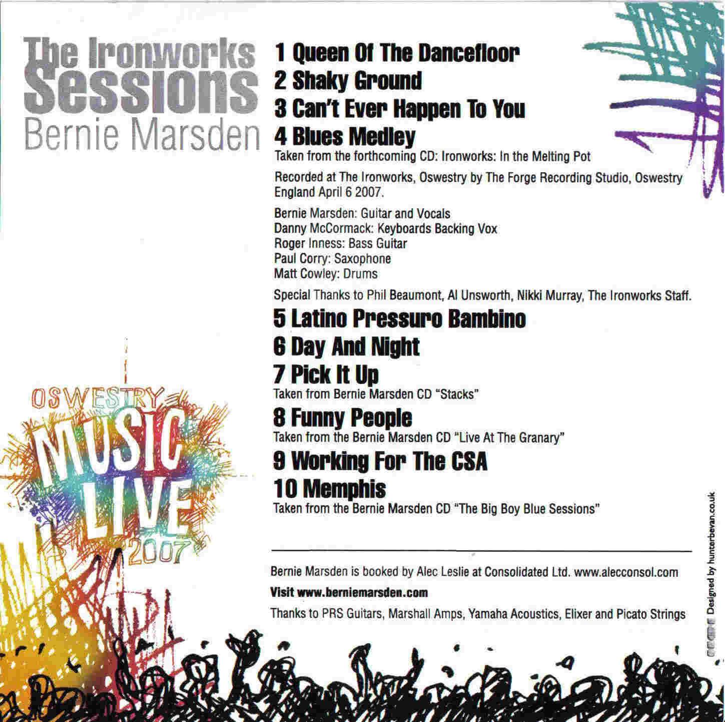Bernie Marsden The Ironworks Session (2007) : Back | CD Covers | Cover ...